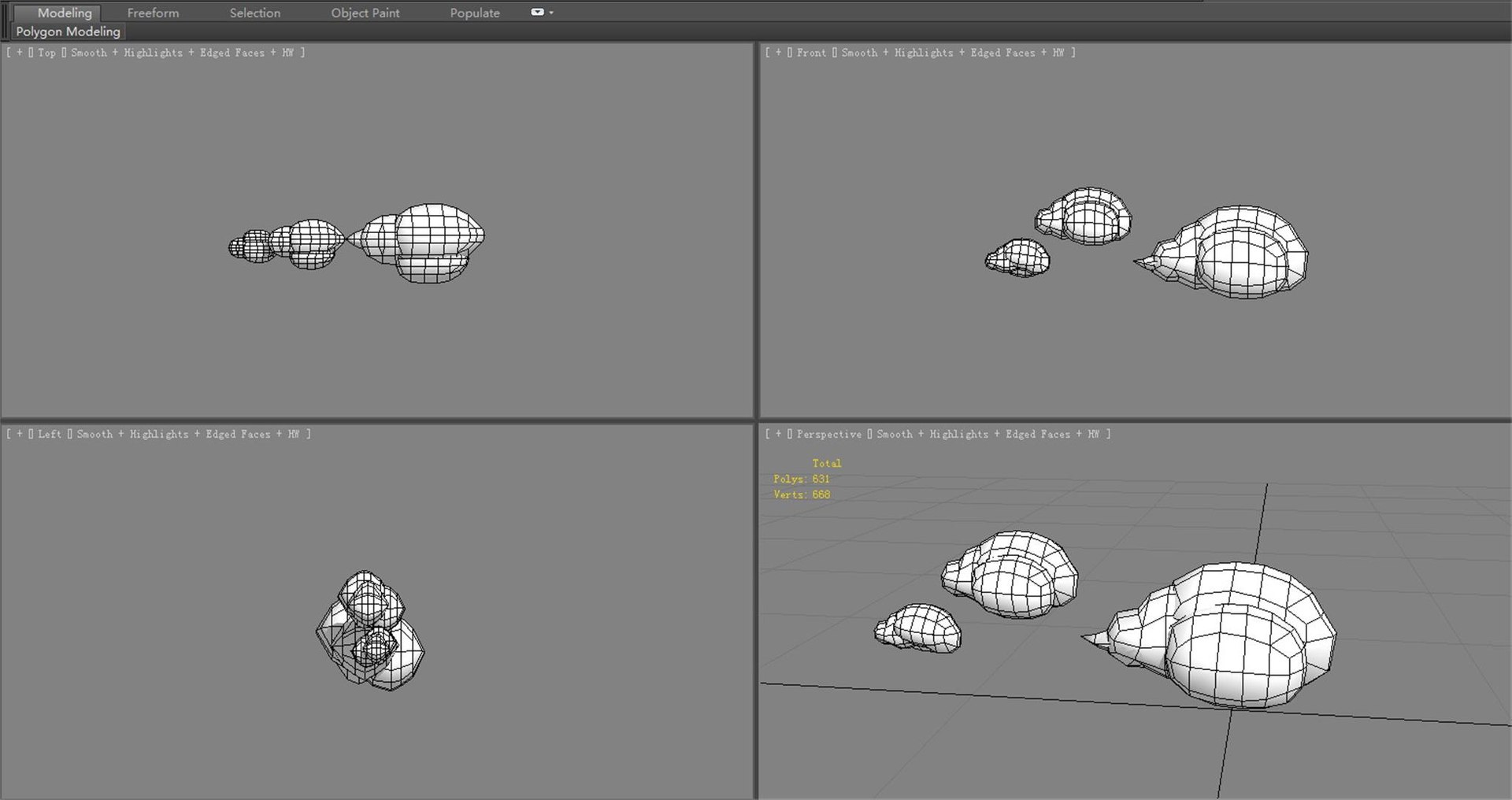 3D Model Cartoon Three White Clouds - TurboSquid 2113643