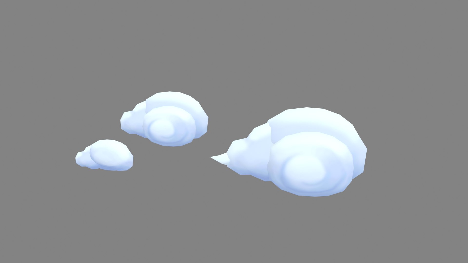 3D Model Cartoon Three White Clouds - TurboSquid 2113643
