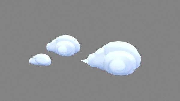 modelo 3d Cartoon Three white clouds - TurboSquid 2113643