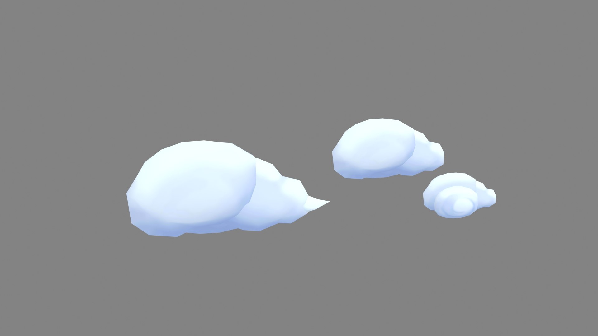 3D Model Cartoon Three White Clouds - TurboSquid 2113643
