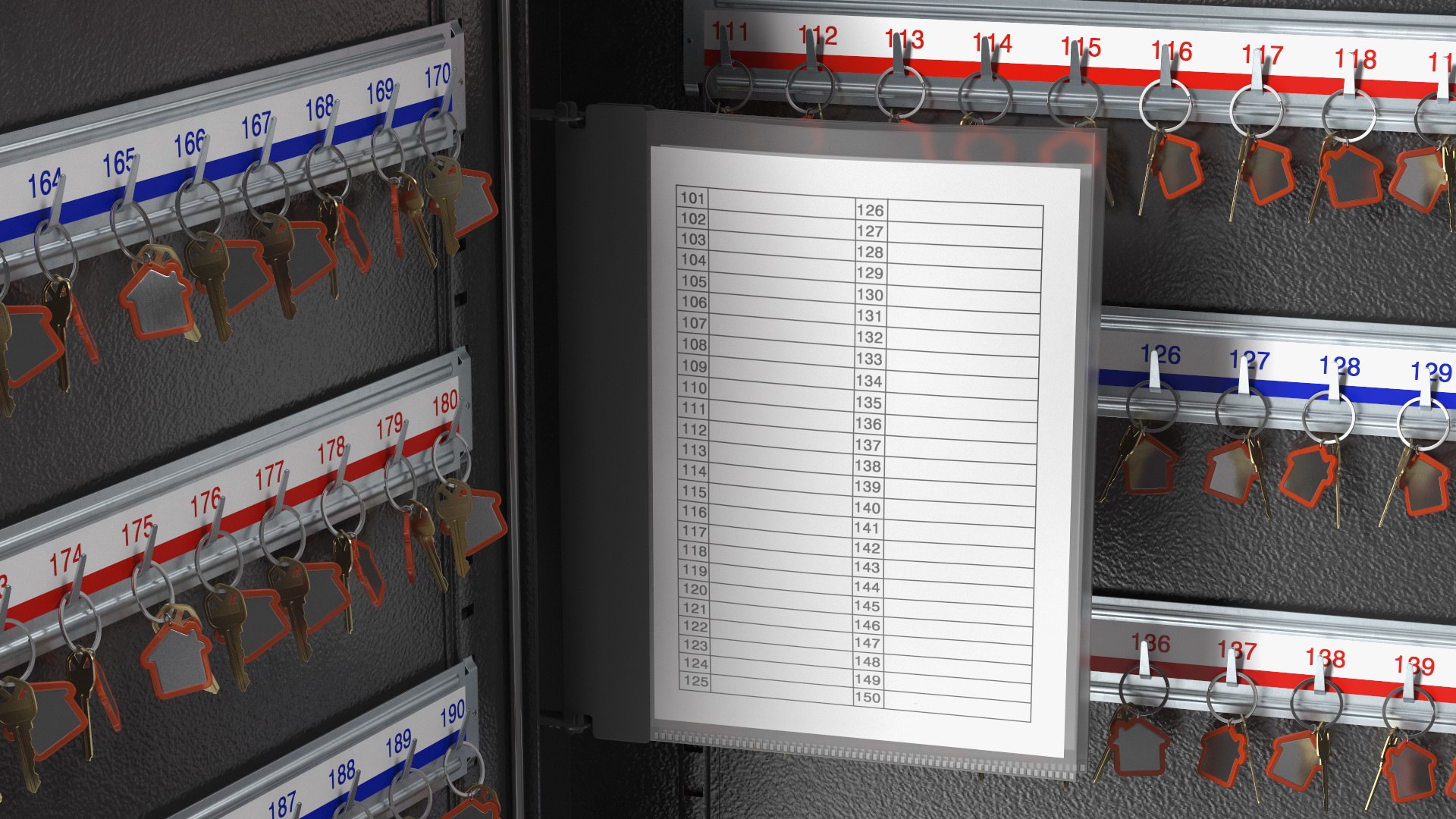Large Key Cabinet With Keys 3D model - TurboSquid 1822440