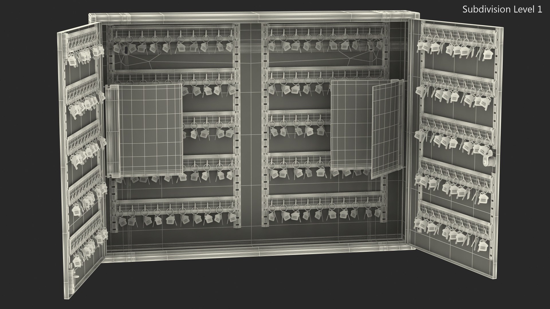 Large Key Cabinet With Keys 3D model - TurboSquid 1822440