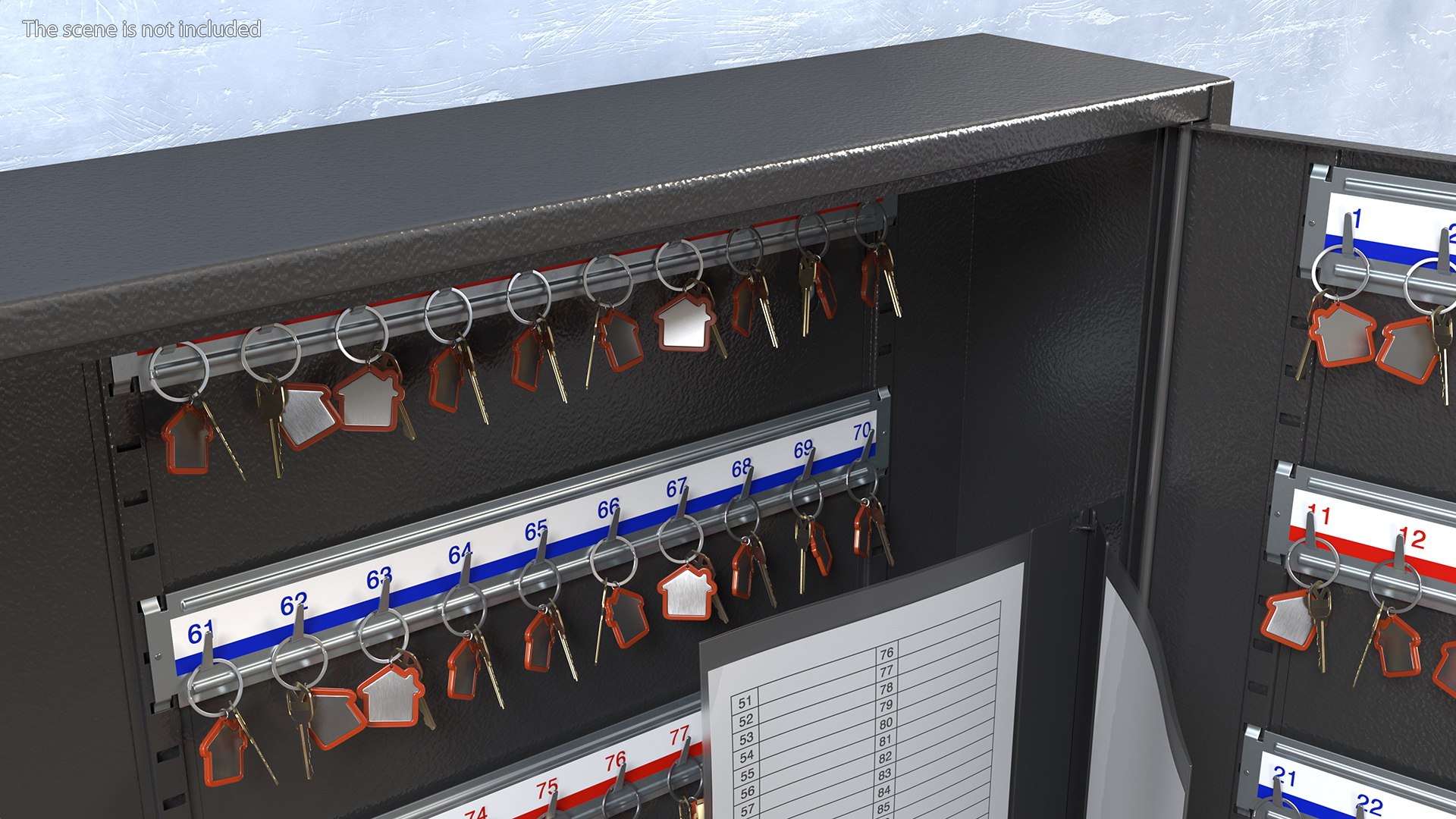 Large Key Cabinet With Keys 3D model - TurboSquid 1822440