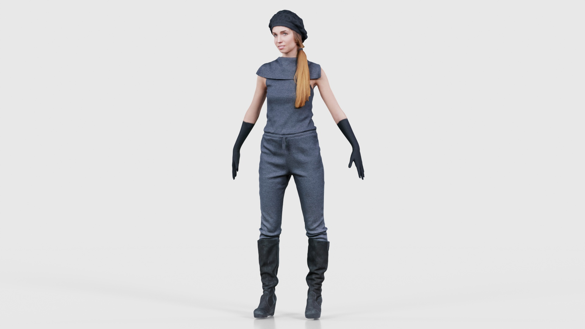 3D Futuristic Woman Standard Pose Remastered - TurboSquid 2365199
