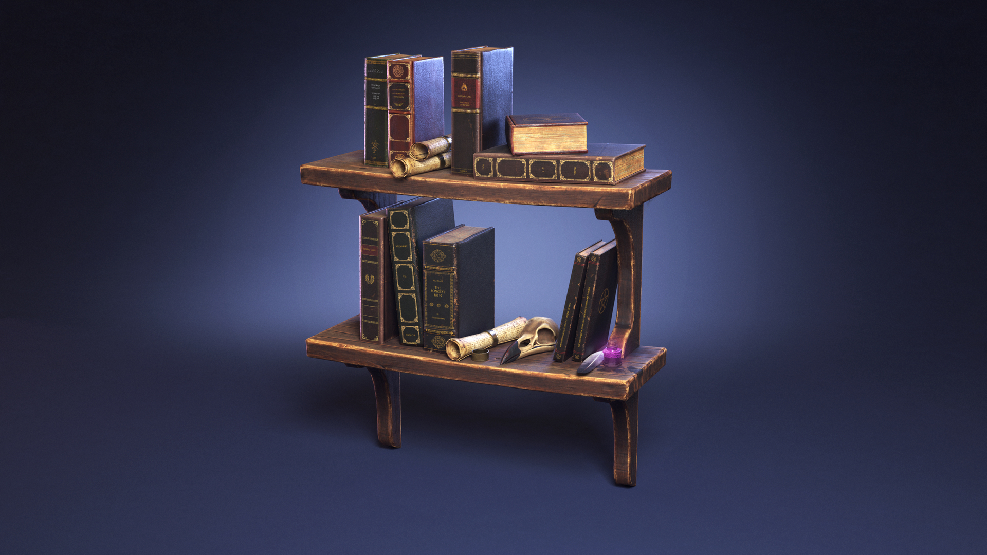 3D book shelf - TurboSquid 1647701