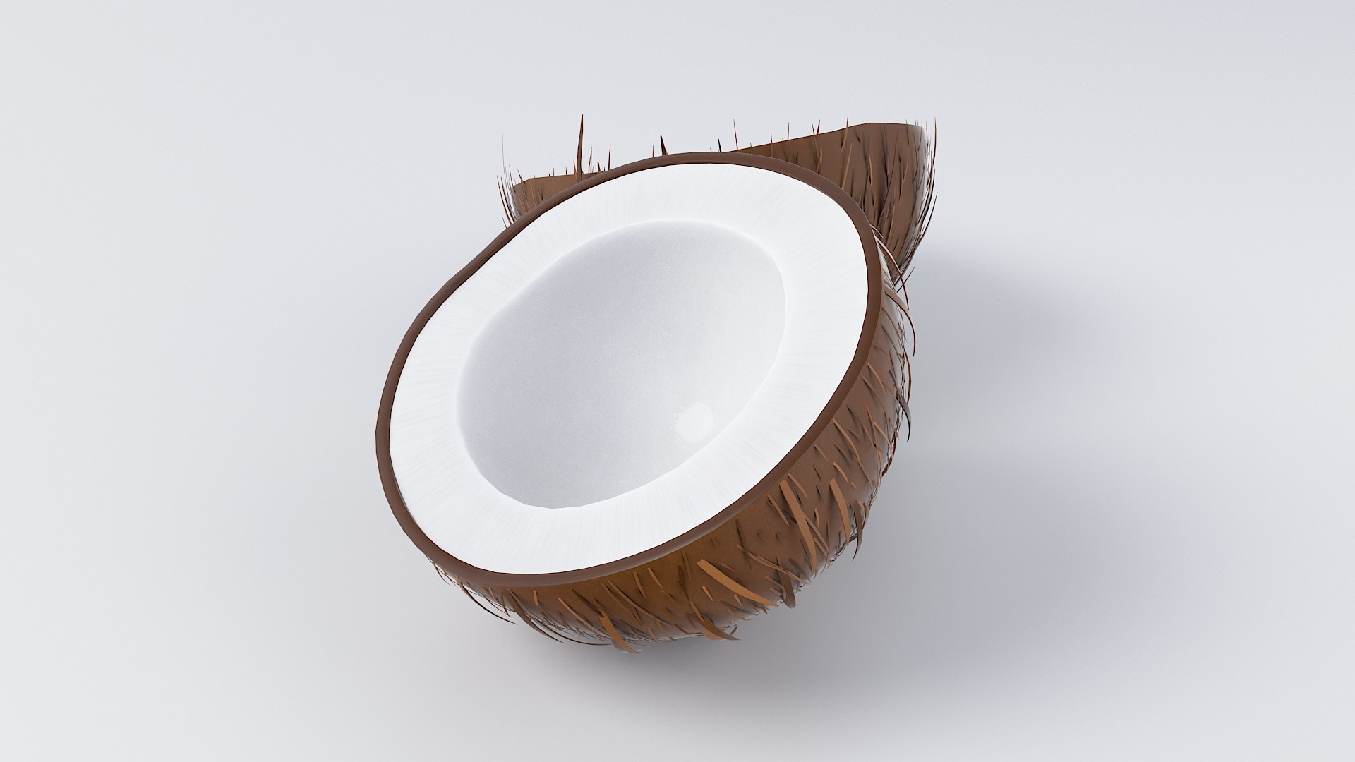 Cartoon Coconut Cracked Model - TurboSquid 2105062