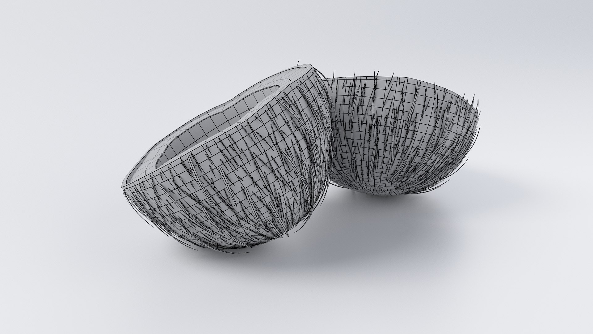Cartoon Coconut Cracked Model - TurboSquid 2105062