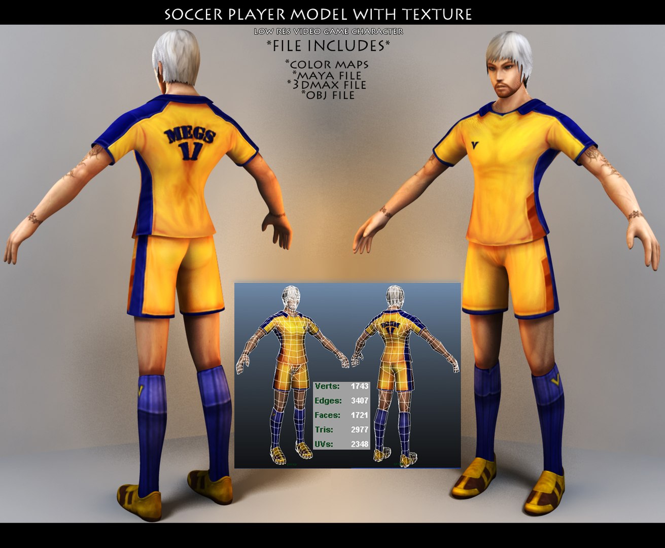 Soccer Player 3d Obj
