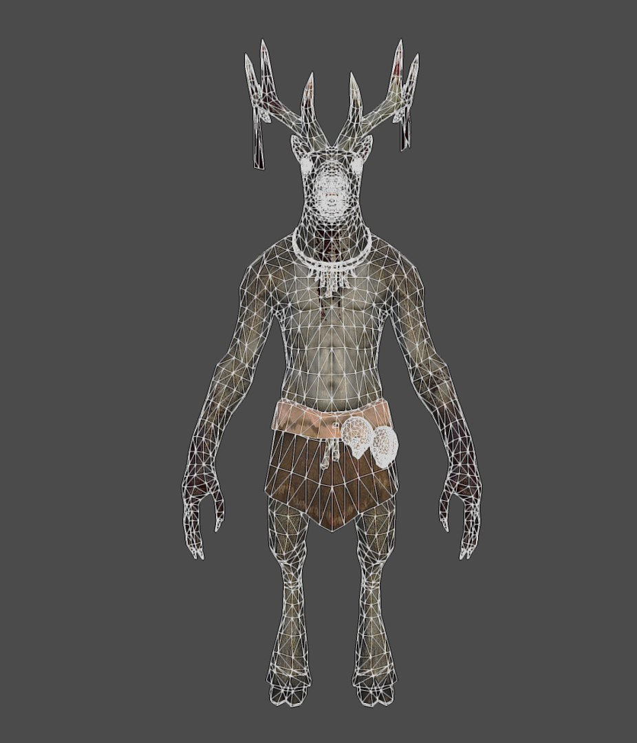 3d Wendigo Monster Model