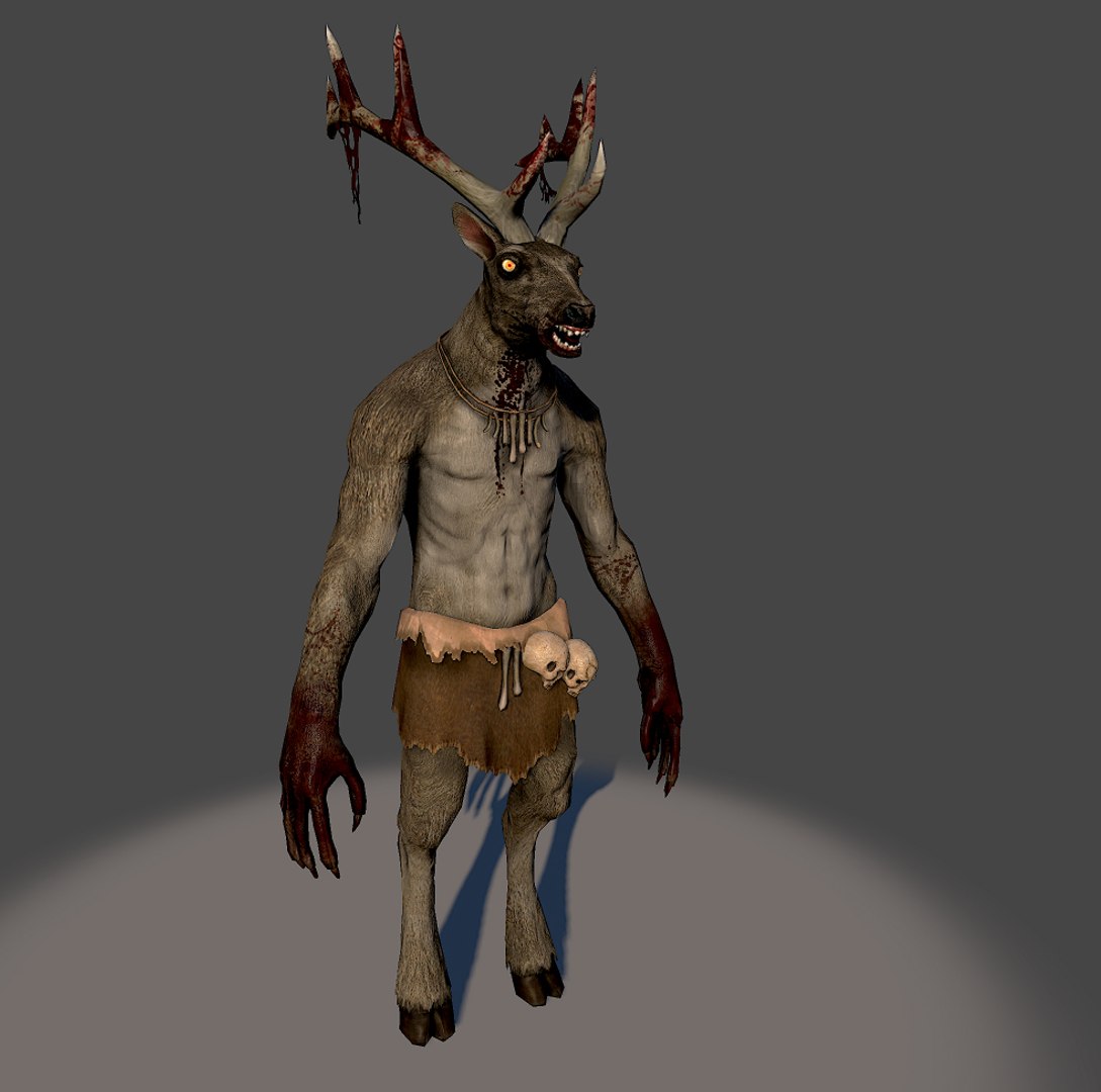 3d Wendigo Monster Model