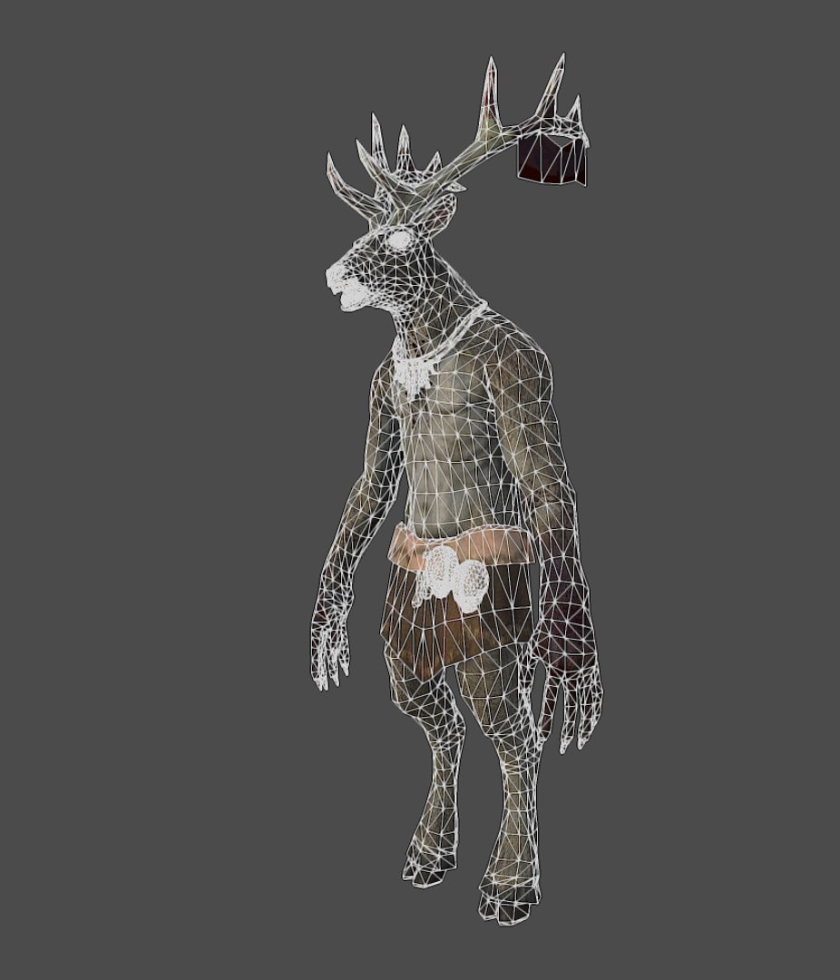 3d Wendigo Monster Model