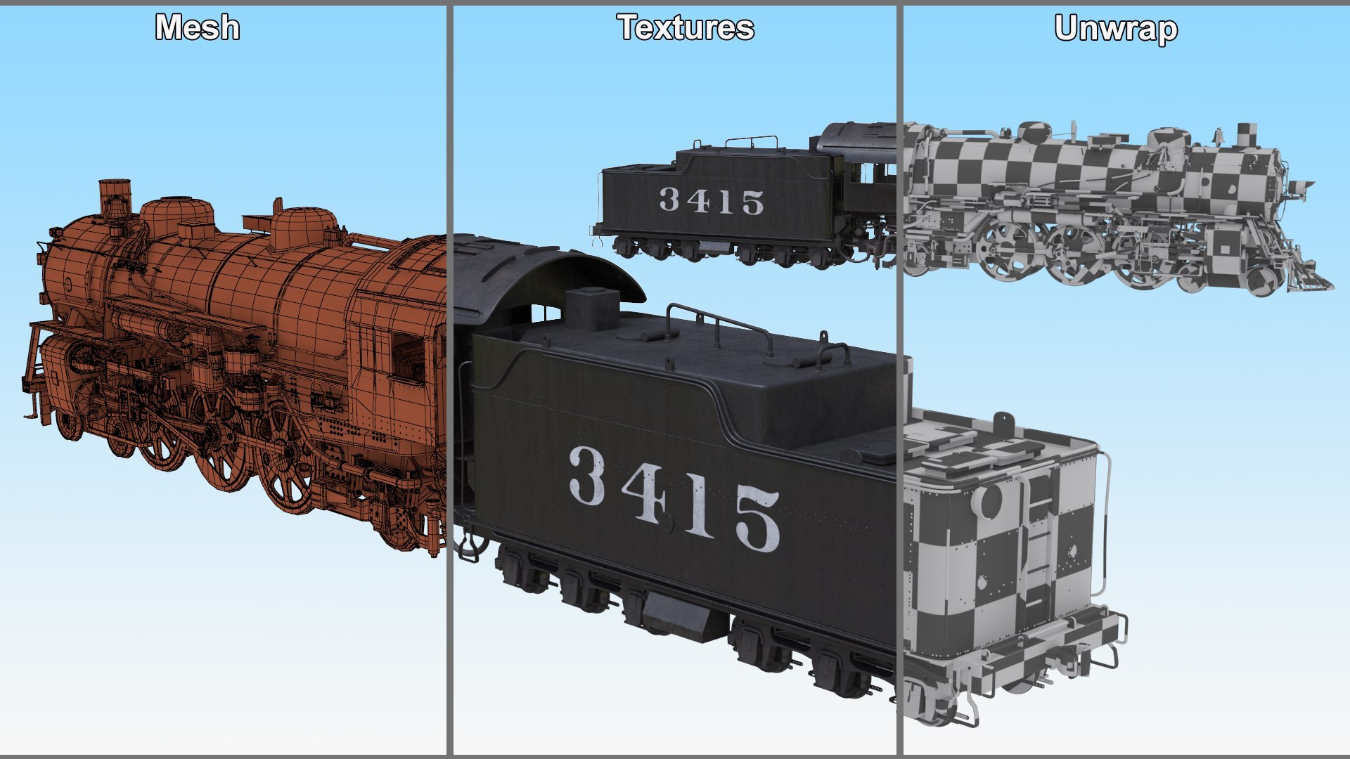 3D Rigged Vintage Trains Collection Model - TurboSquid 2383716
