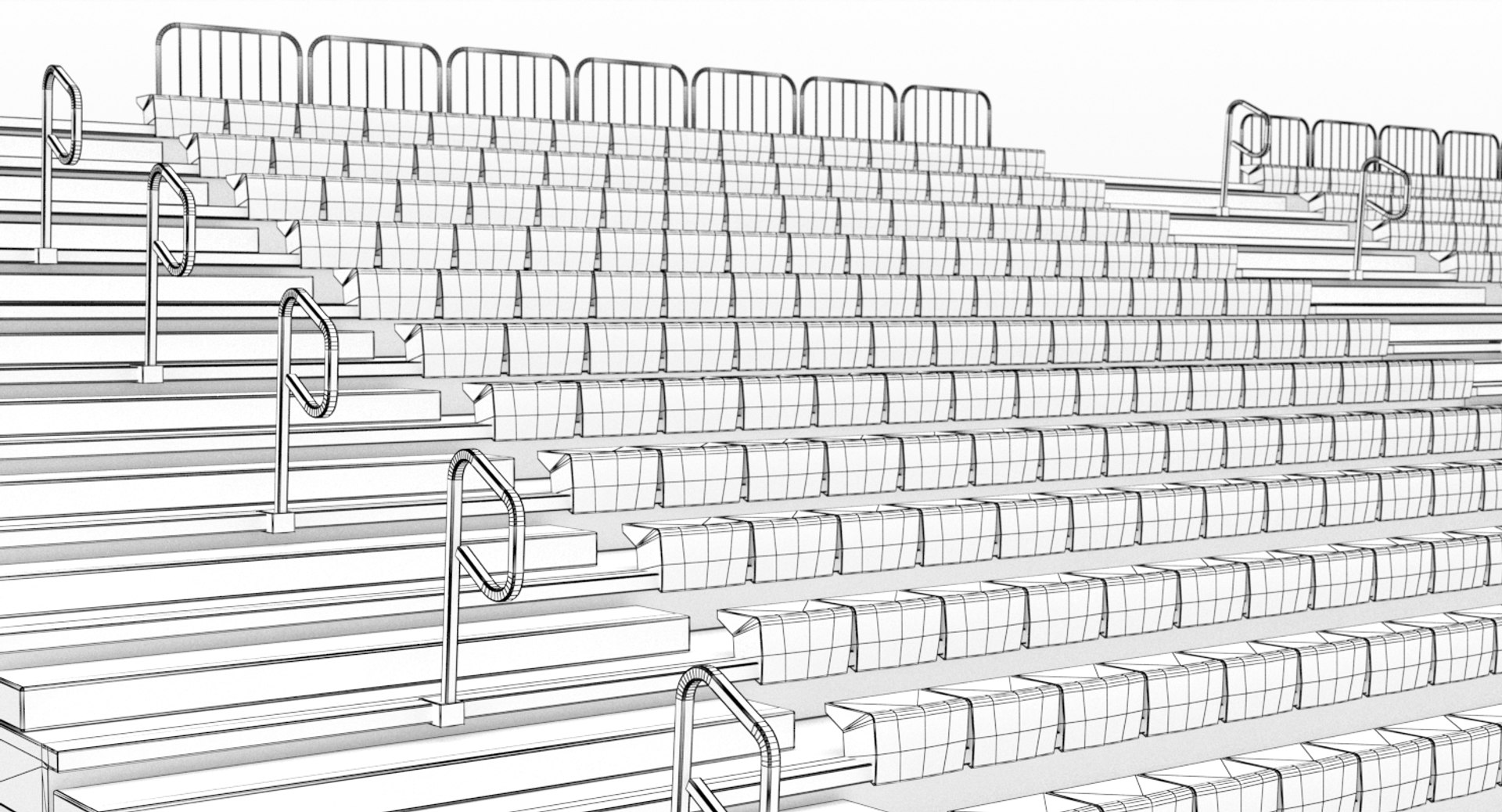 Realistic Gym Seating Tribune 3D Model - TurboSquid 1365932
