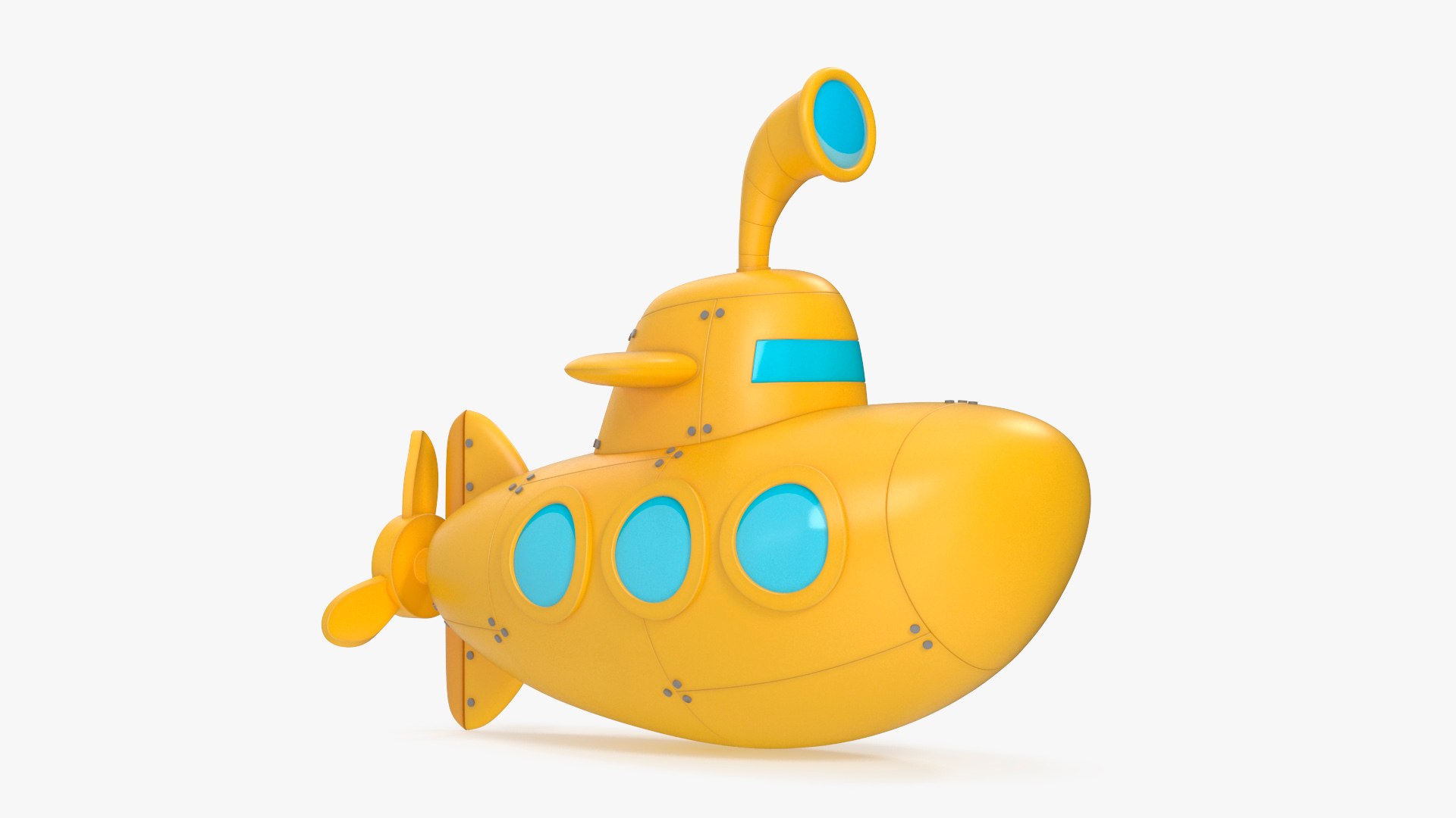 3D Cartoon Submarine Yellow Rigged - TurboSquid 2207892