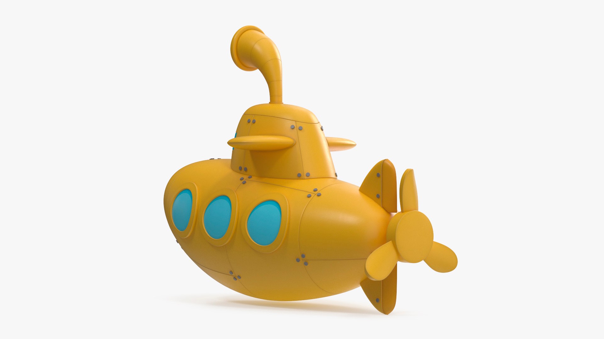 3D Cartoon Submarine Yellow Rigged - TurboSquid 2207892