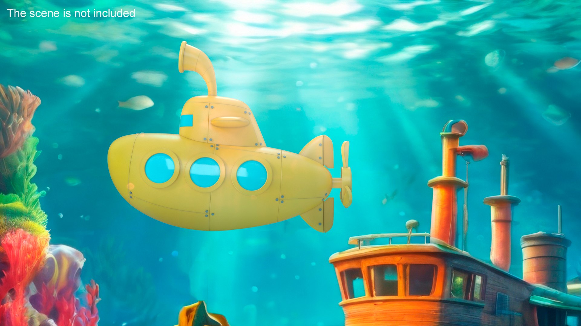 3D Cartoon Submarine Yellow Rigged - TurboSquid 2207892