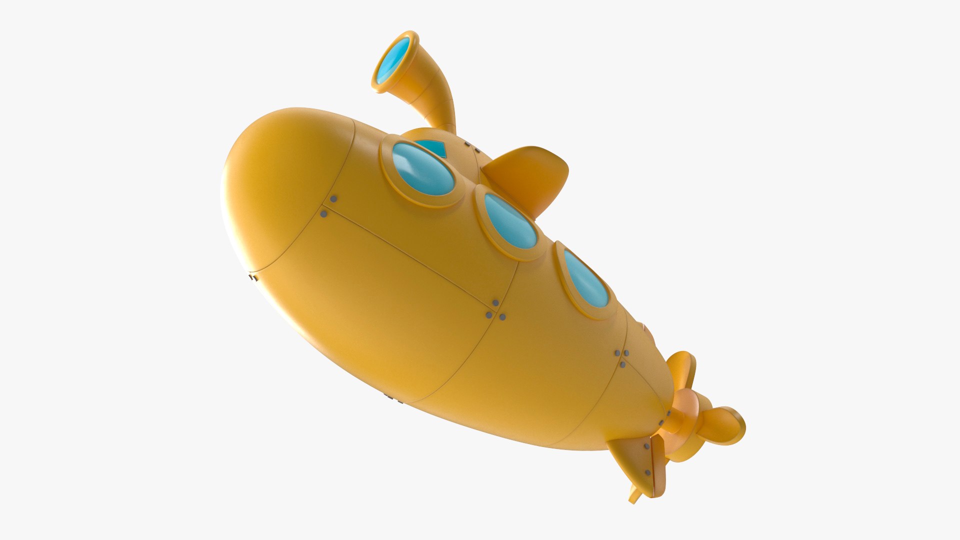 3D Cartoon Submarine Yellow Rigged - TurboSquid 2207892