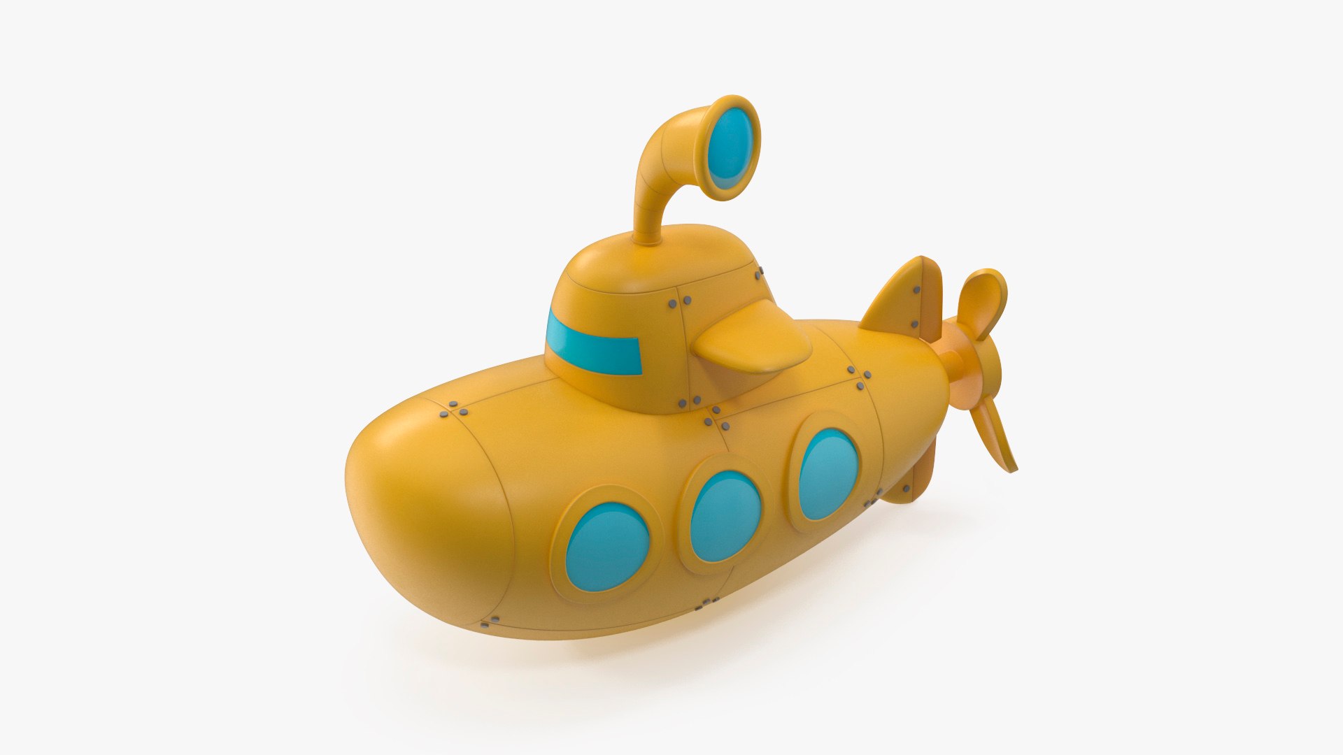 3D Cartoon Submarine Yellow Rigged - TurboSquid 2207892