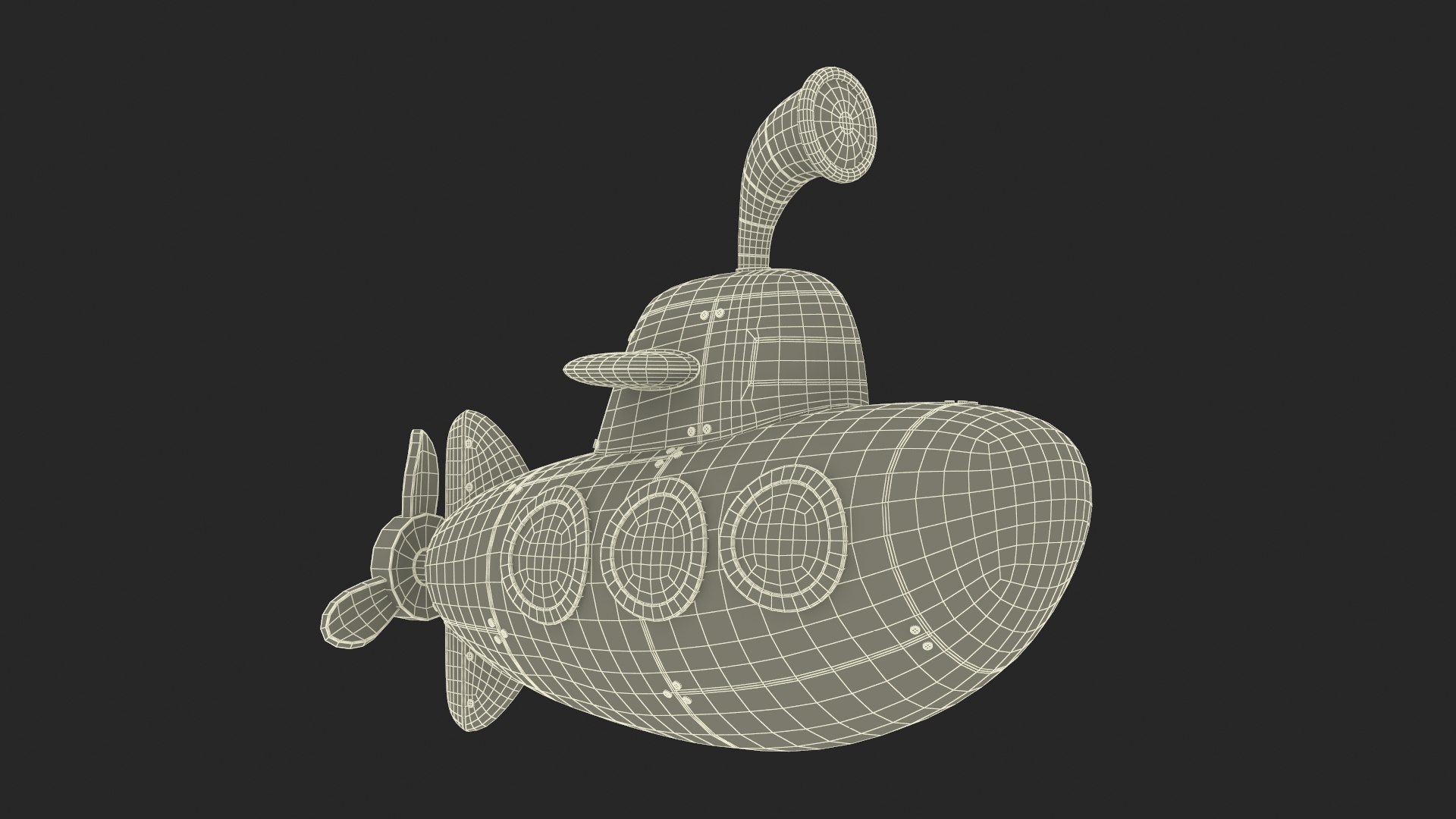3D Cartoon Submarine Yellow Rigged - TurboSquid 2207892
