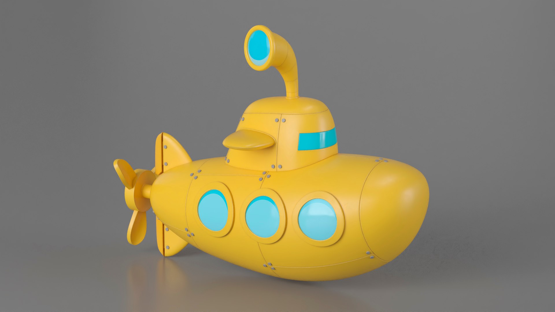 3D Cartoon Submarine Yellow Rigged - TurboSquid 2207892