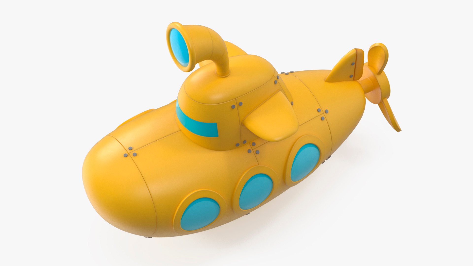 3D Cartoon Submarine Yellow Rigged - TurboSquid 2207892