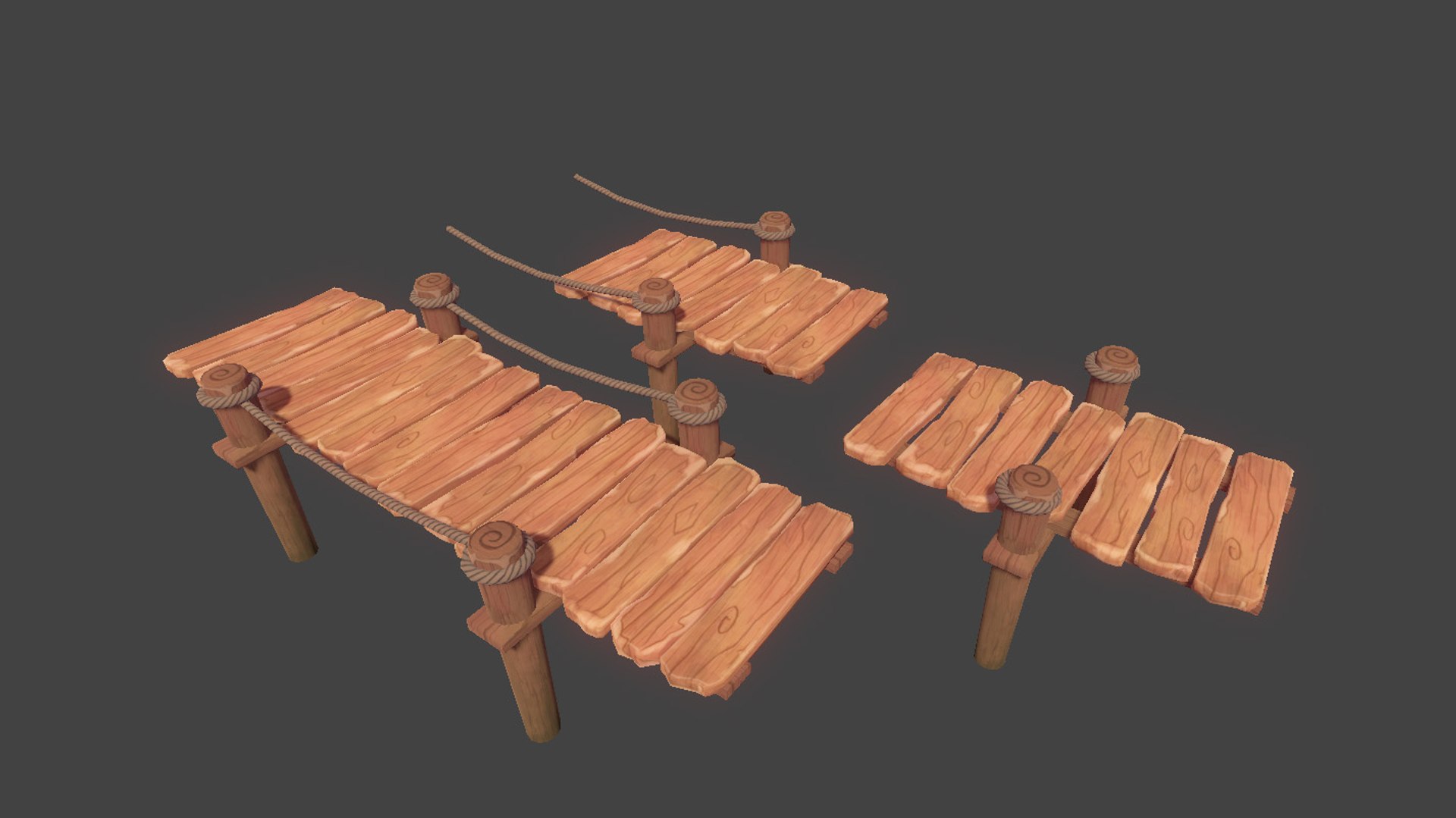 Modular Bridge Props - 3ds