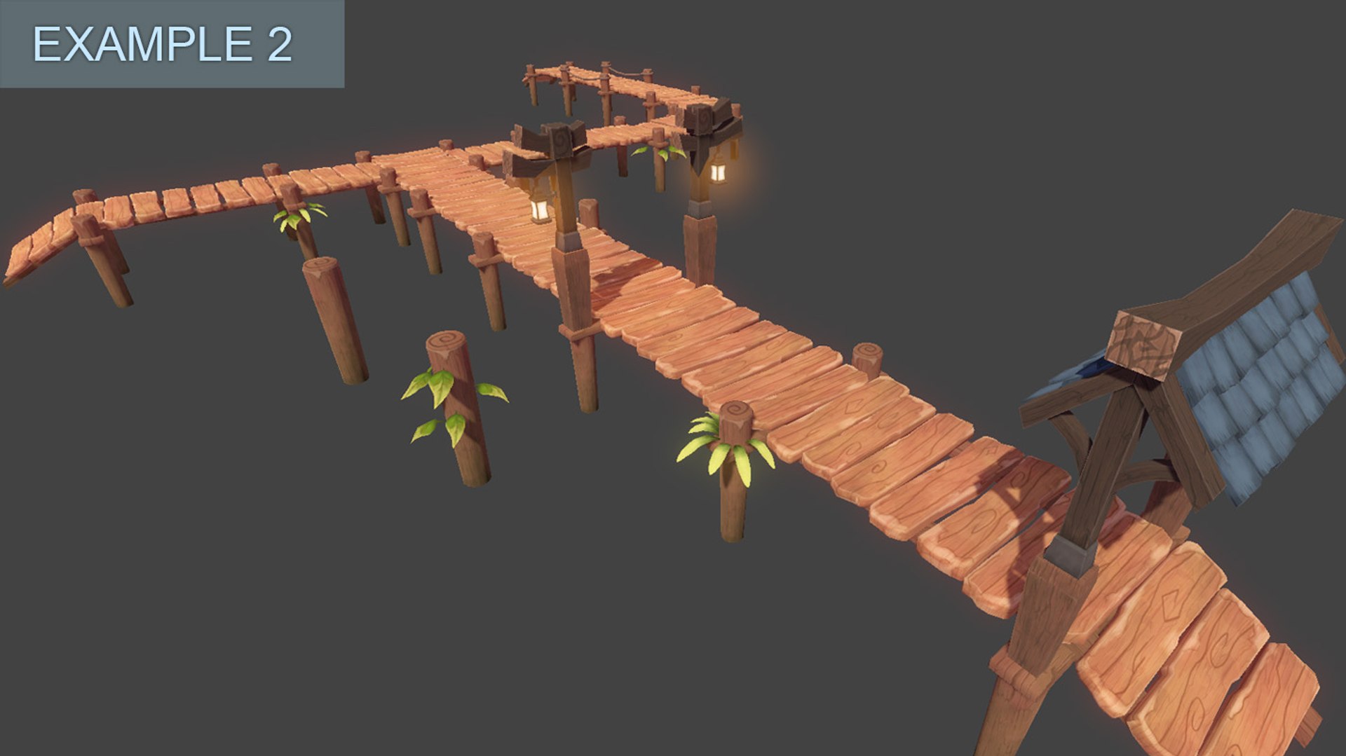 Modular Bridge Props - 3ds