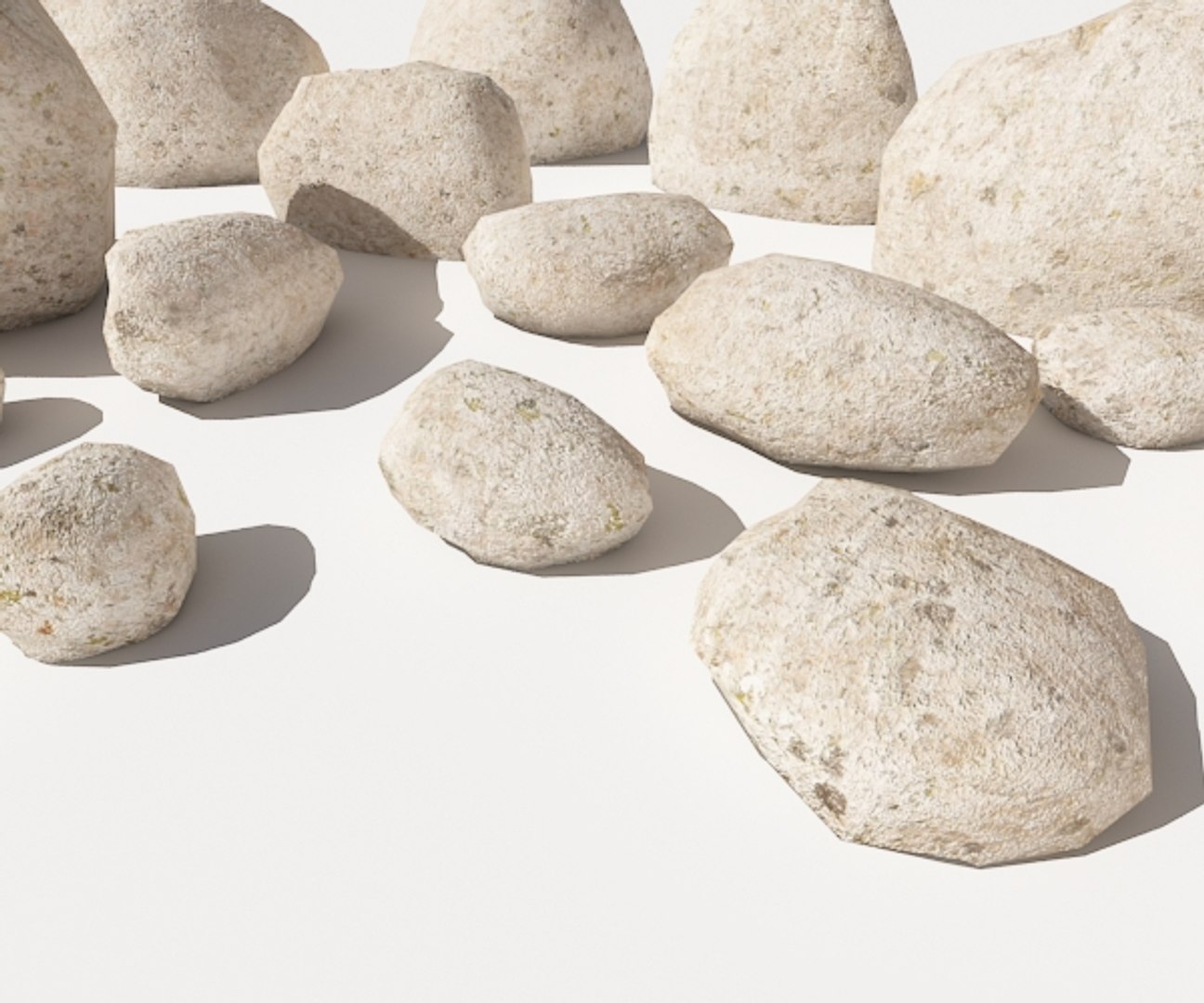 Lot Rocks Stones - 3d Model