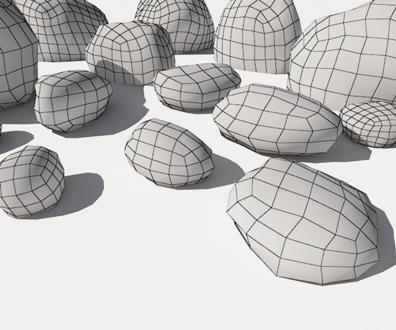Lot Rocks Stones - 3d Model
