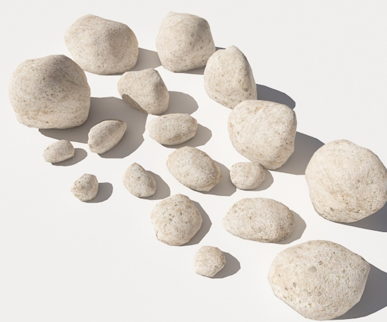 Lot Rocks Stones - 3d Model