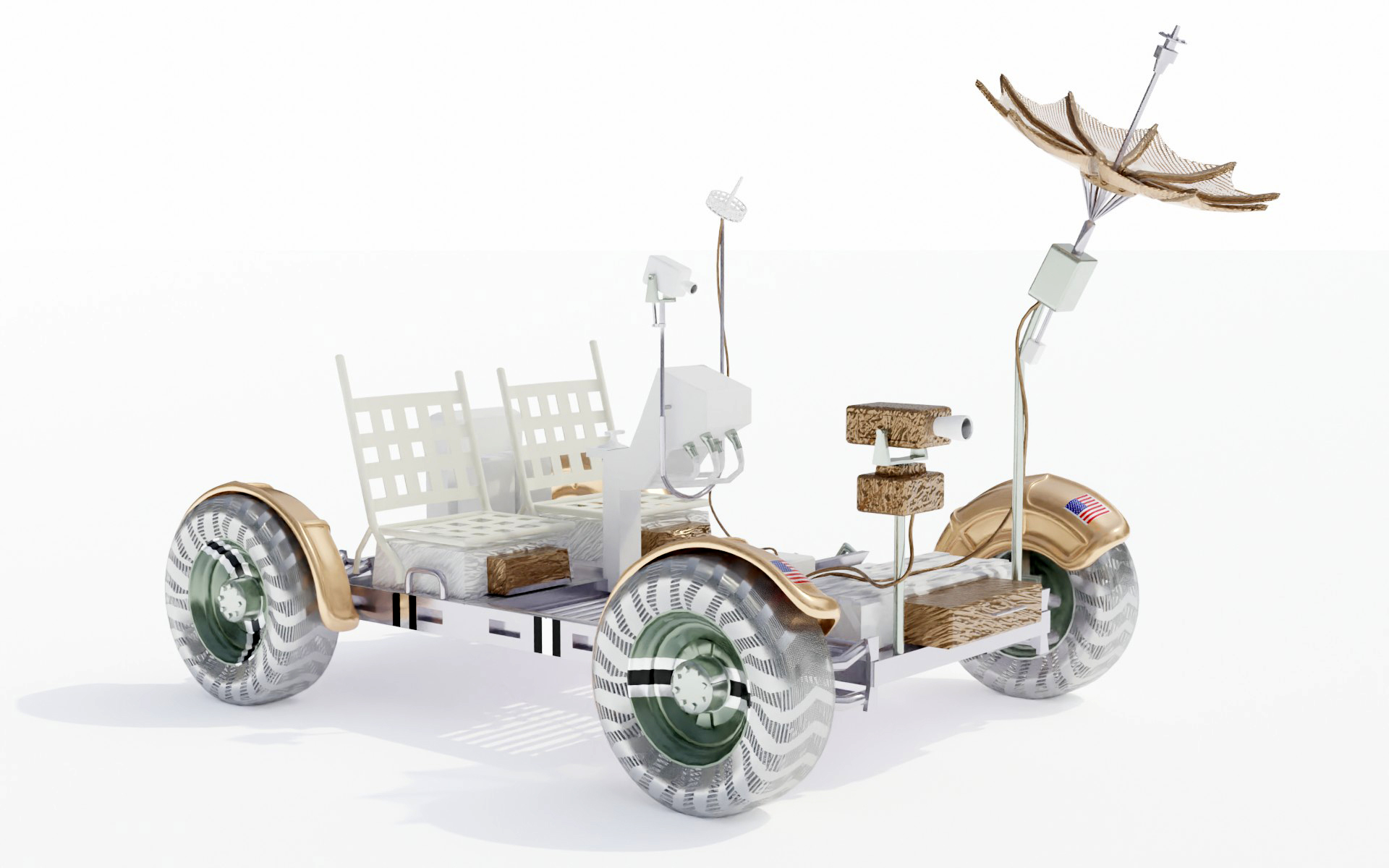 apollo lunar rover vehicle 3d model