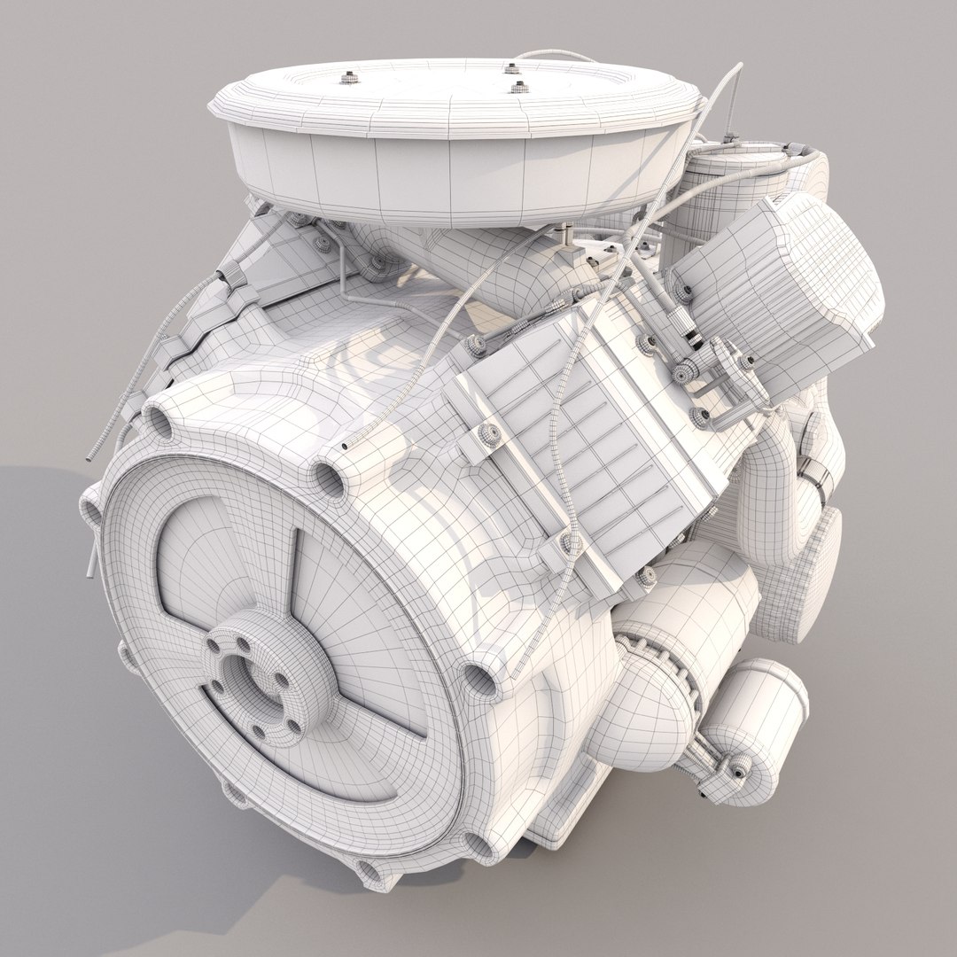 3d Model Old Diesel Engine