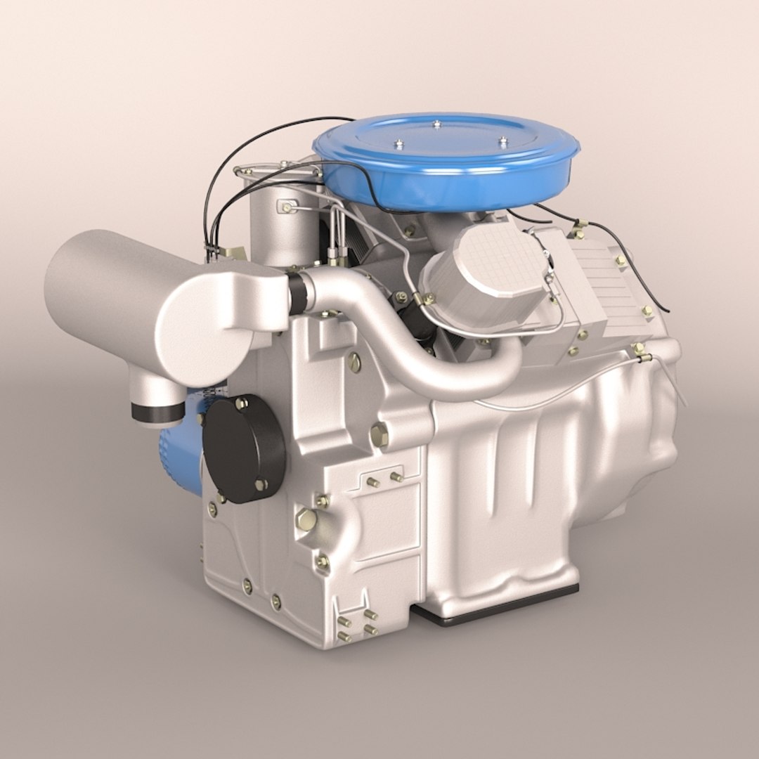 3d Model Old Diesel Engine