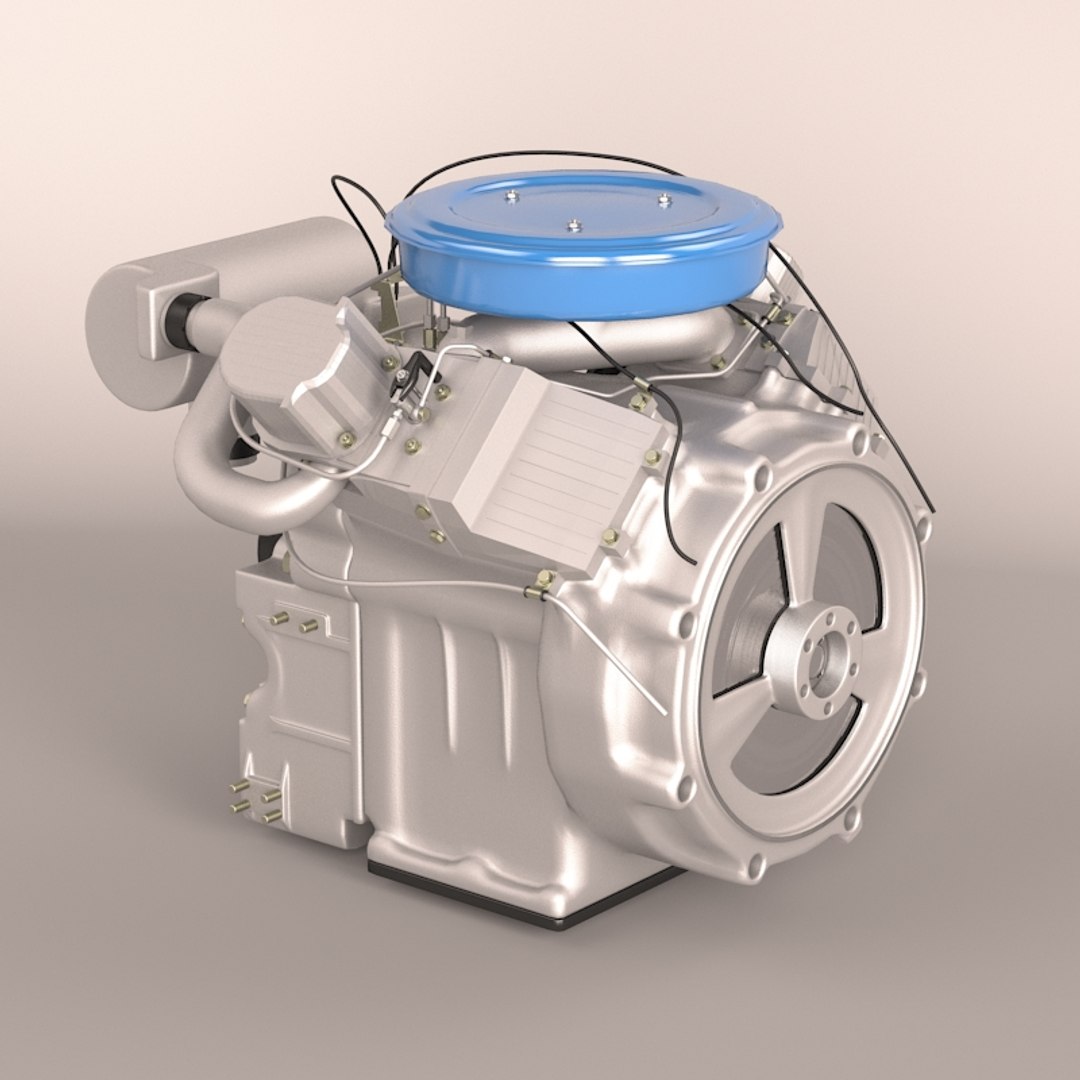 3d Model Old Diesel Engine