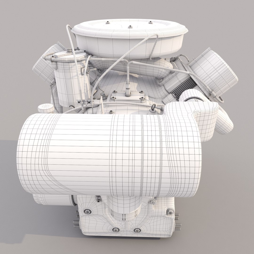 3d Model Old Diesel Engine
