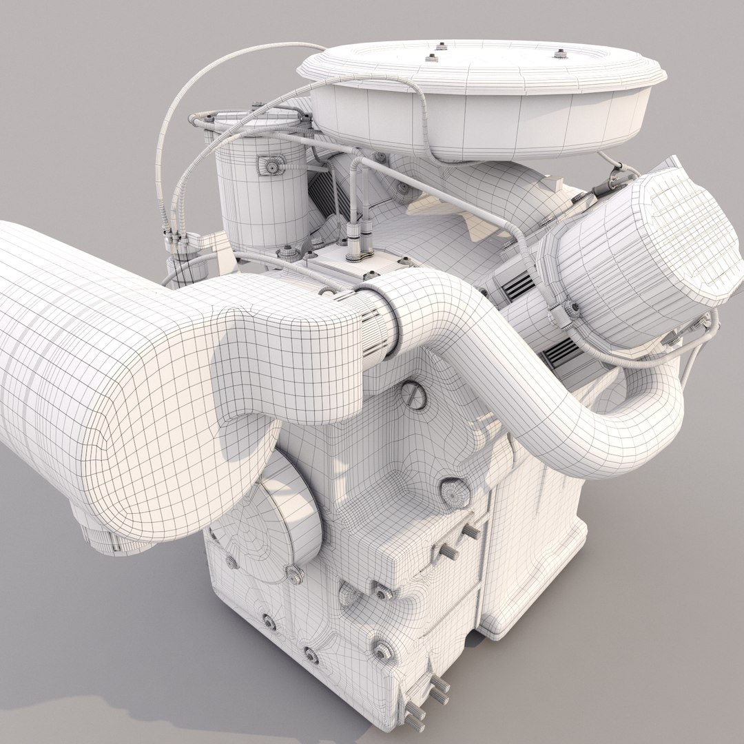 3d Model Old Diesel Engine