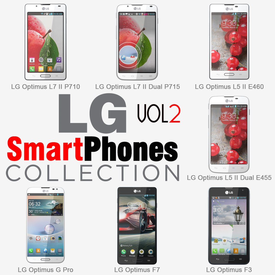 lg smartphones v2 phones 3d model