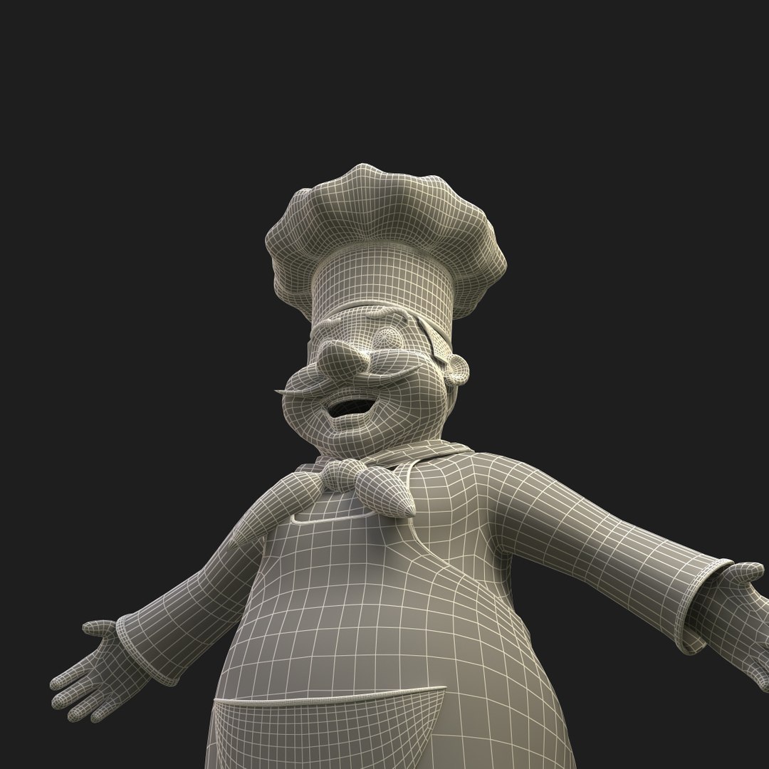 Chef Cartoon Character 3d Model