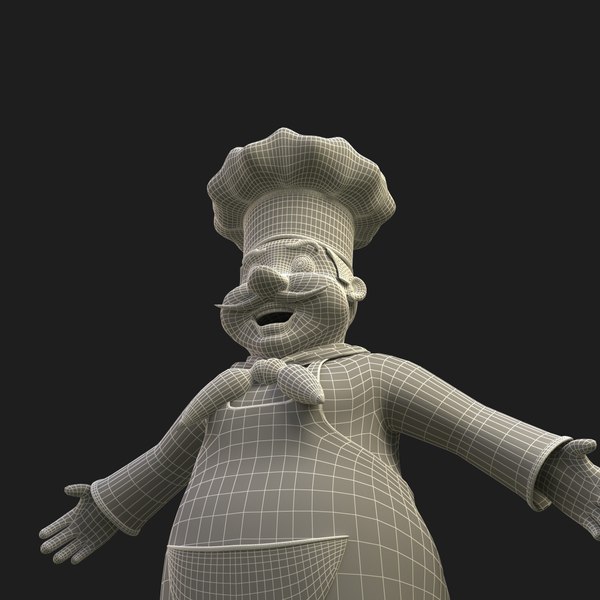 chef cartoon character 3d model