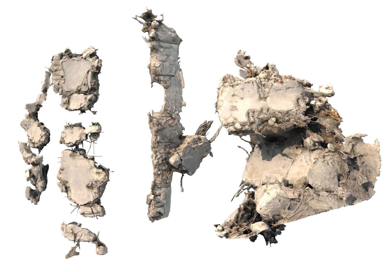 3D Concrete Rubble Hanging Pack - TurboSquid 1722770