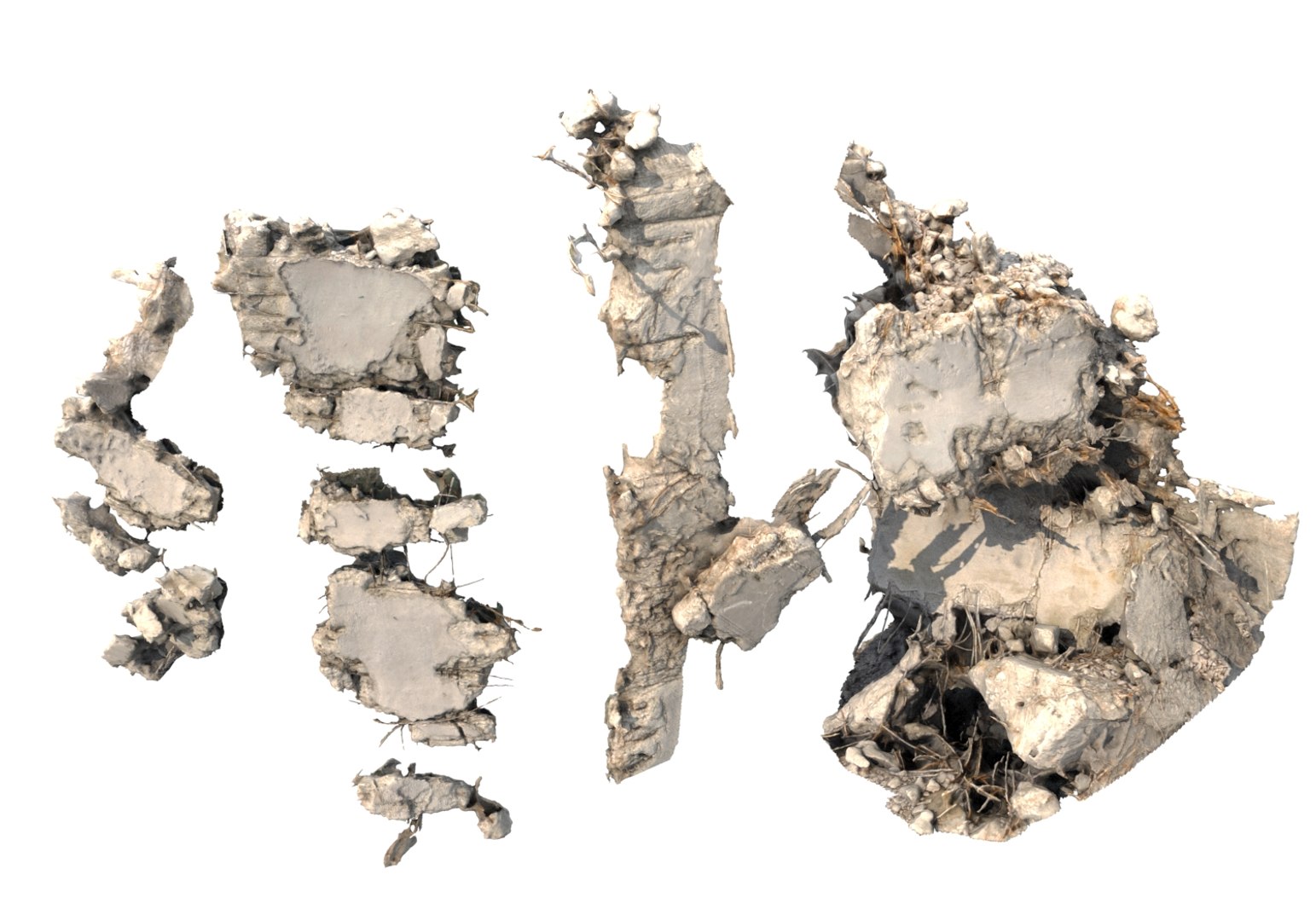 3D Concrete Rubble Hanging Pack - TurboSquid 1722770