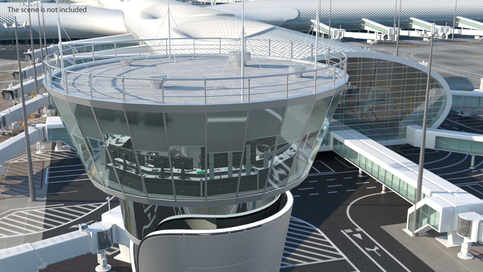 3D Model Airport Air Traffic Control Towers Collection - TurboSquid 2080794