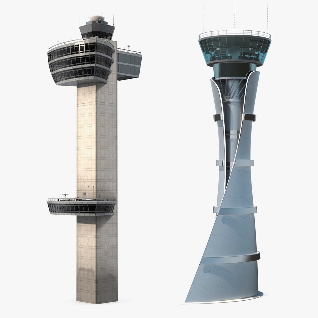 3D model Airport Air Traffic Control Towers Collection - TurboSquid 2080794
