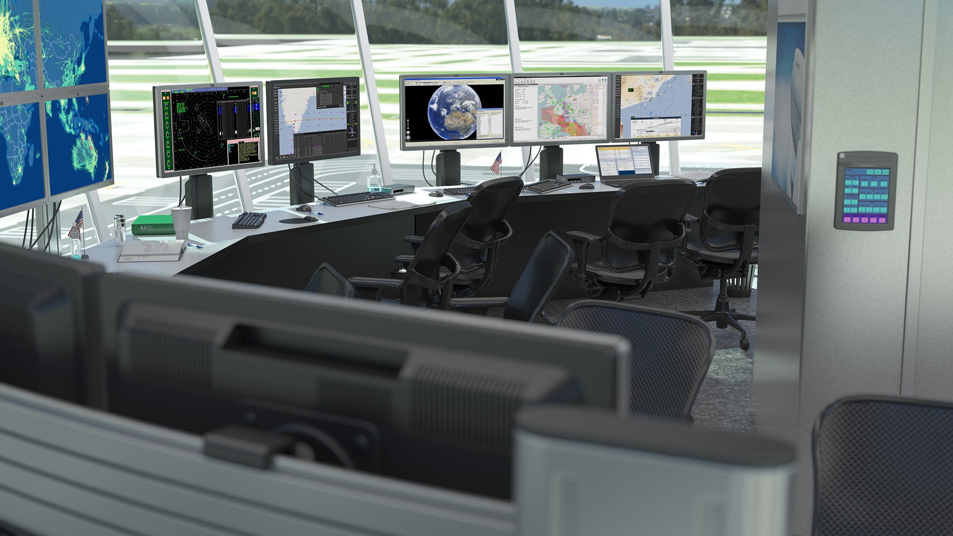 3D Model Airport Air Traffic Control Towers Collection - TurboSquid 2080794