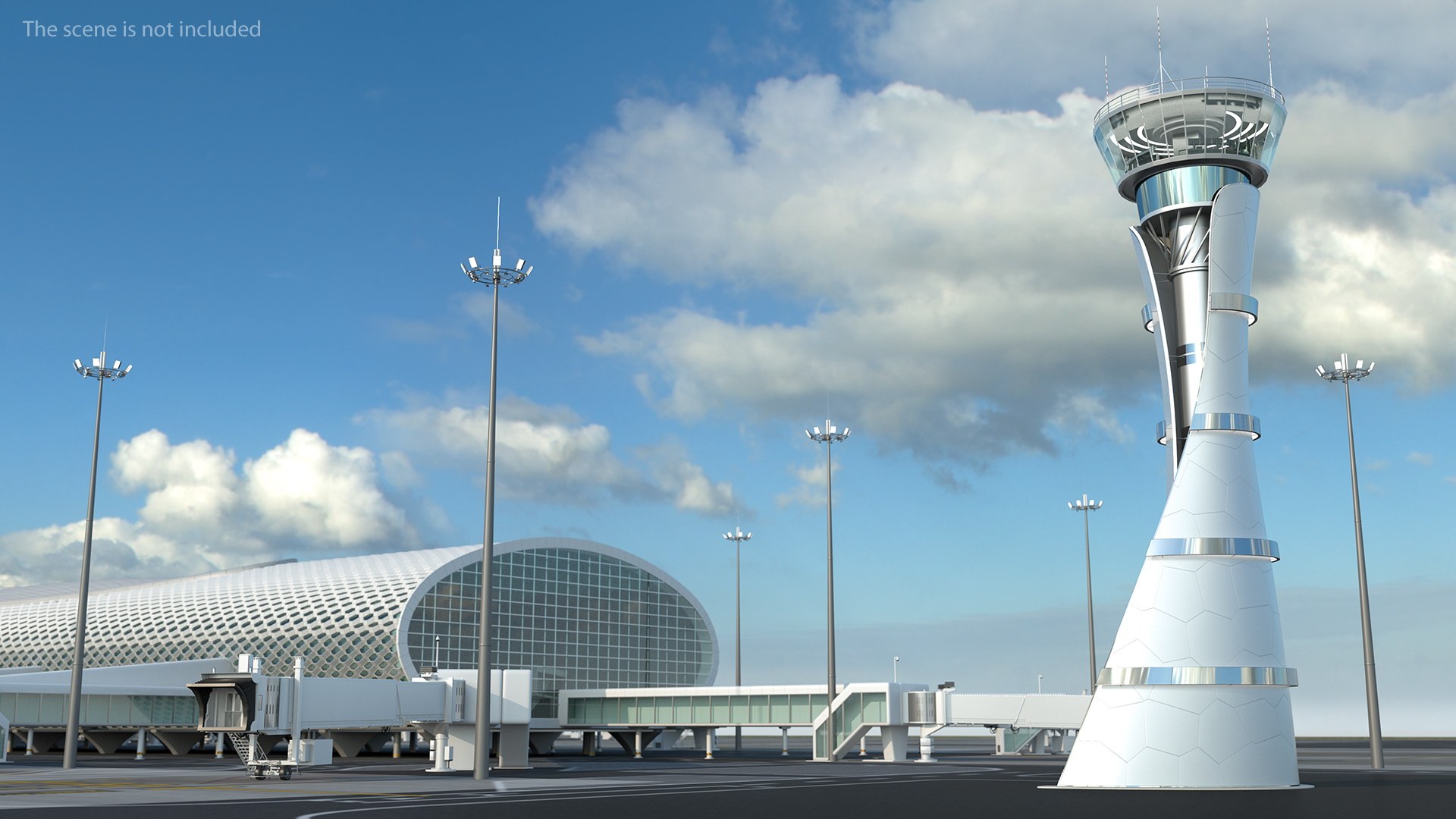 3D Model Airport Air Traffic Control Towers Collection - TurboSquid 2080794