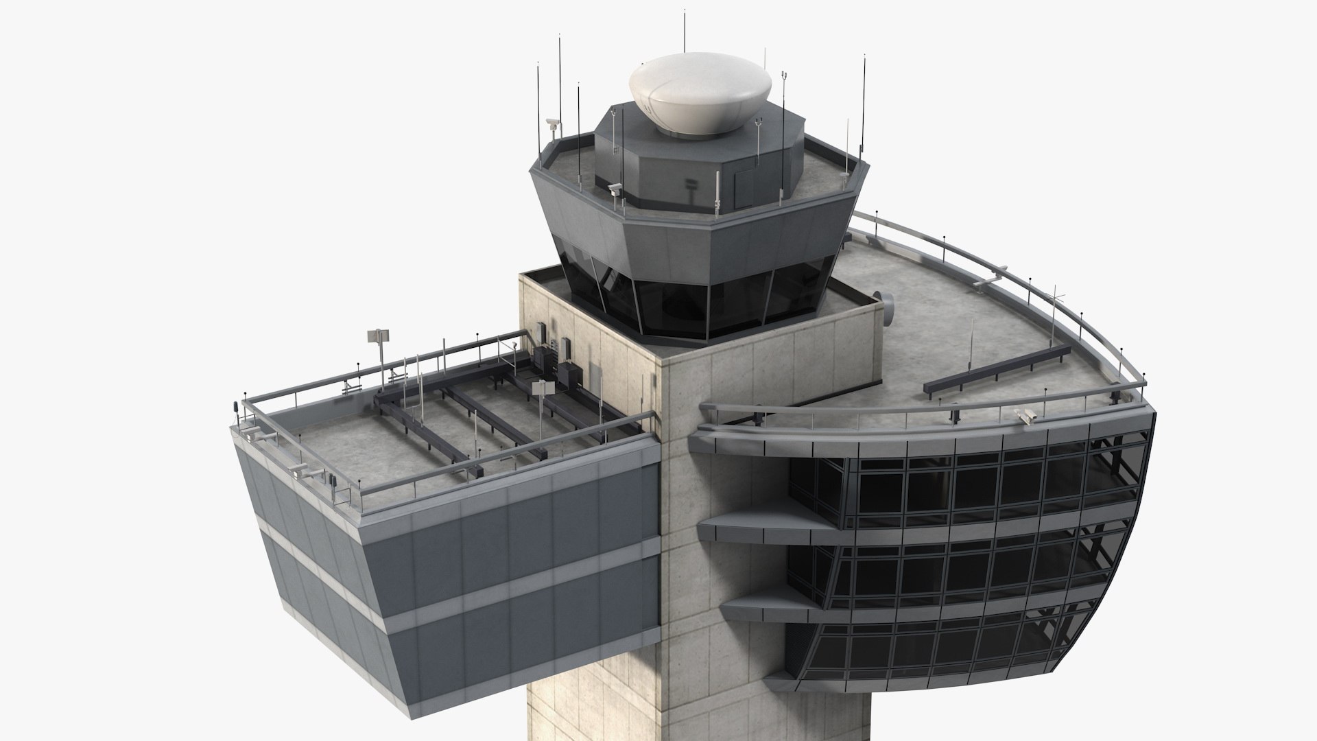 3D model Airport Air Traffic Control Towers Collection - TurboSquid 2080794