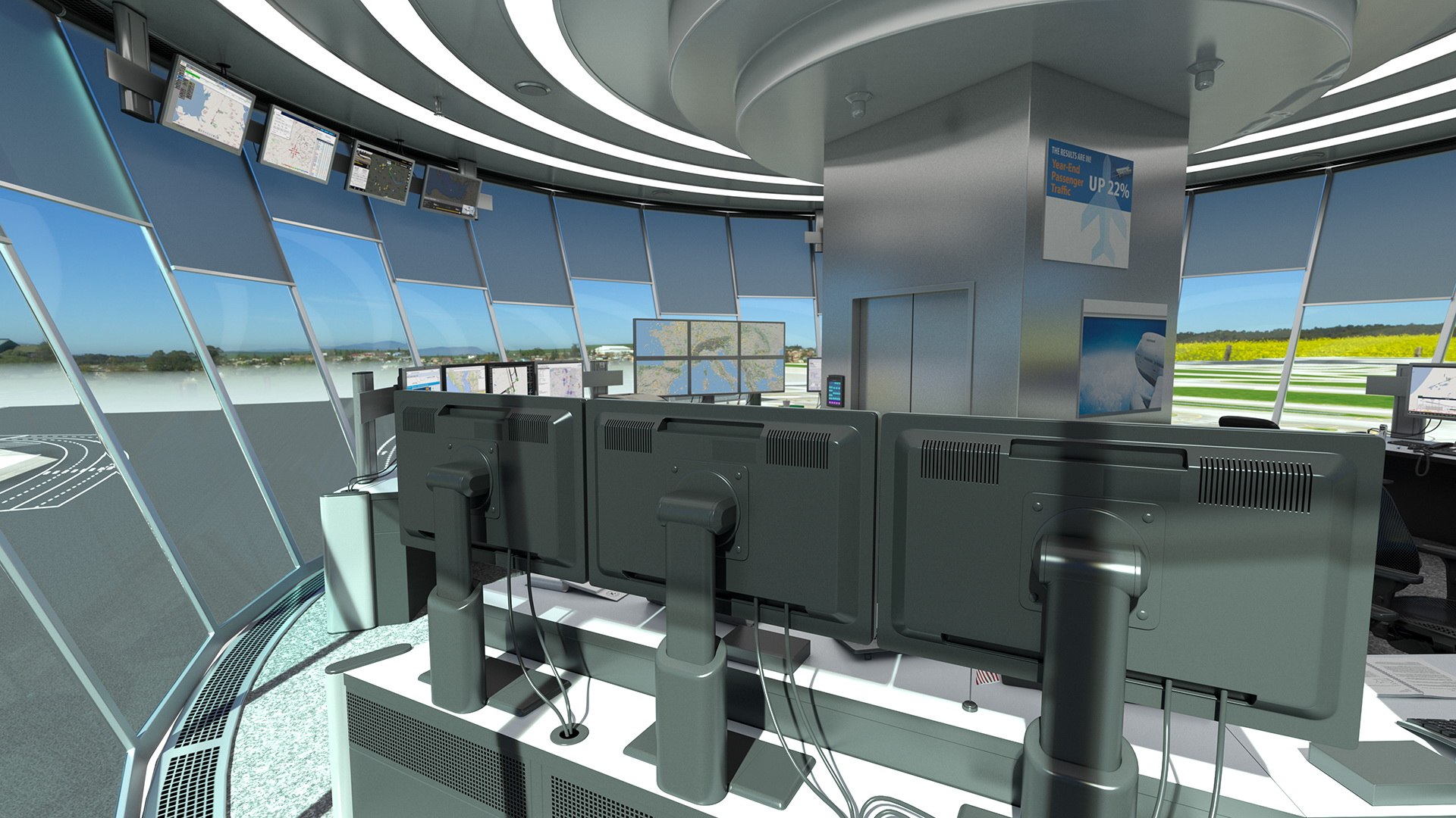 3D Model Airport Air Traffic Control Towers Collection - TurboSquid 2080794