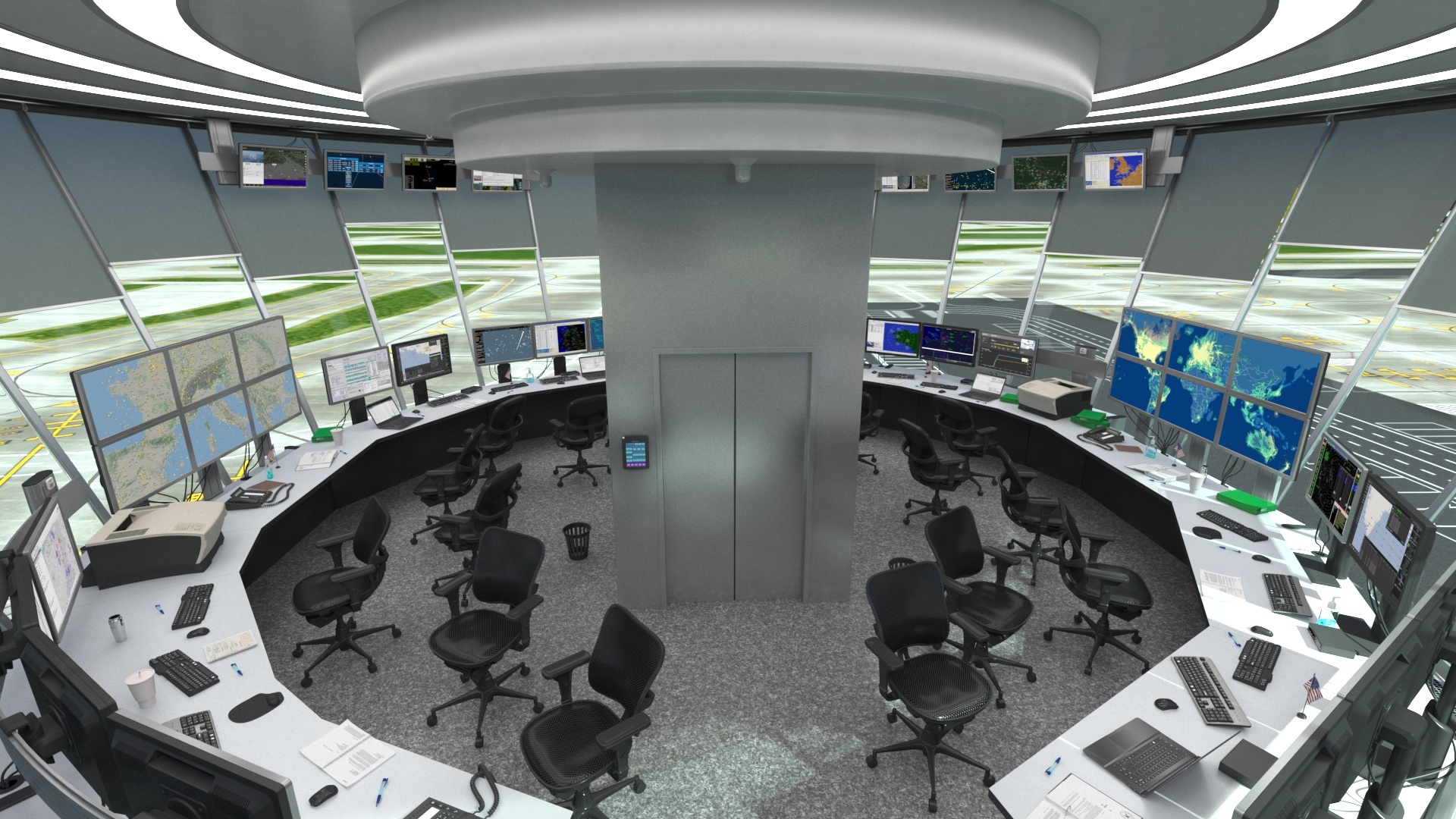 3D model Airport Air Traffic Control Towers Collection - TurboSquid 2080794