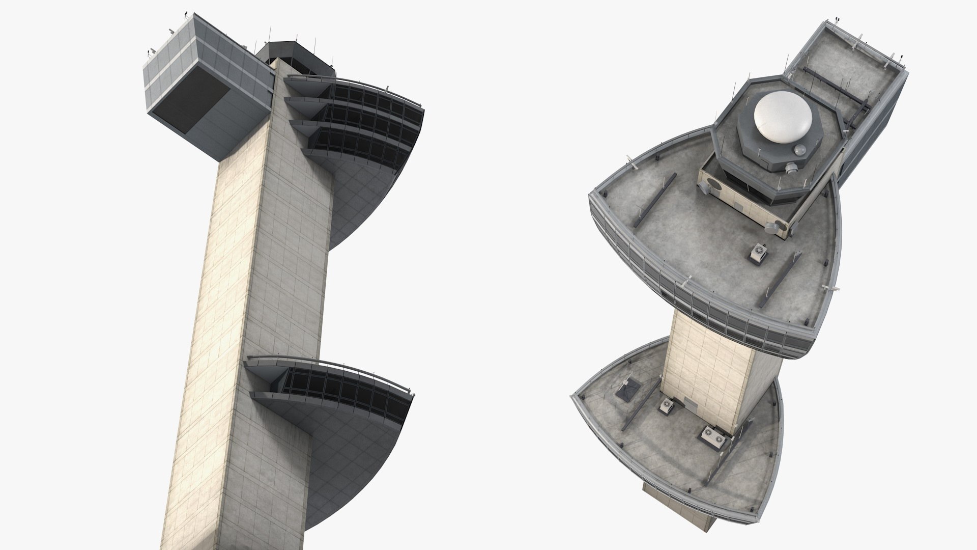 3D model Airport Air Traffic Control Towers Collection - TurboSquid 2080794