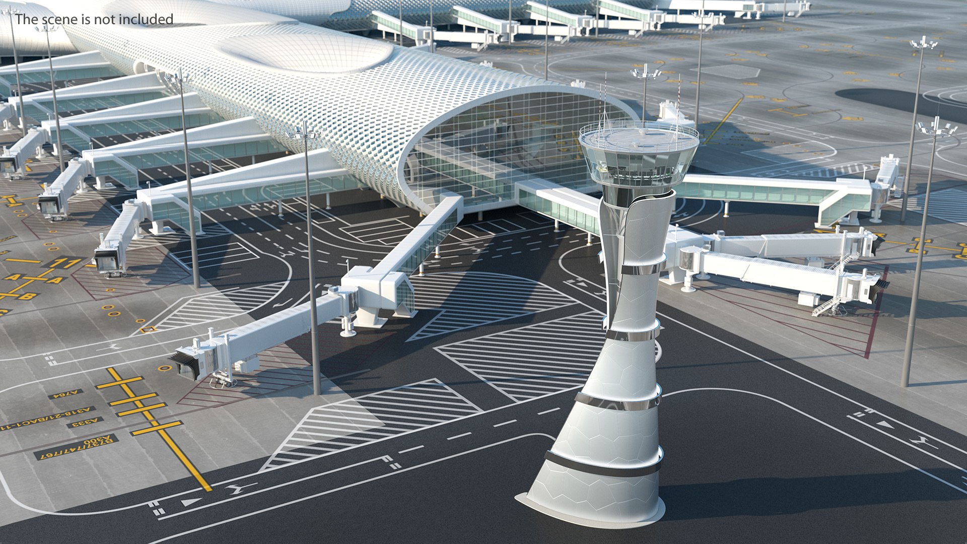 3D model Airport Air Traffic Control Towers Collection - TurboSquid 2080794